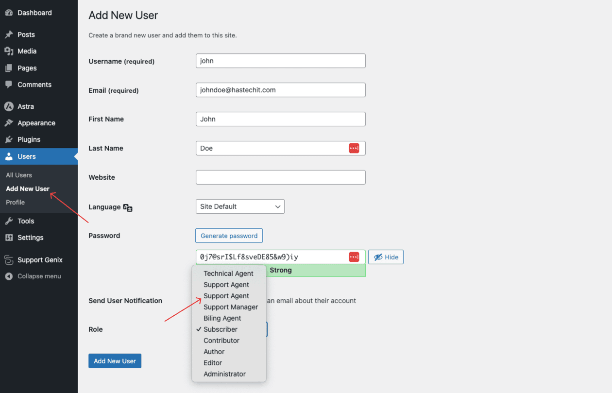 Create Support Agent in Support Genix - Support Genix