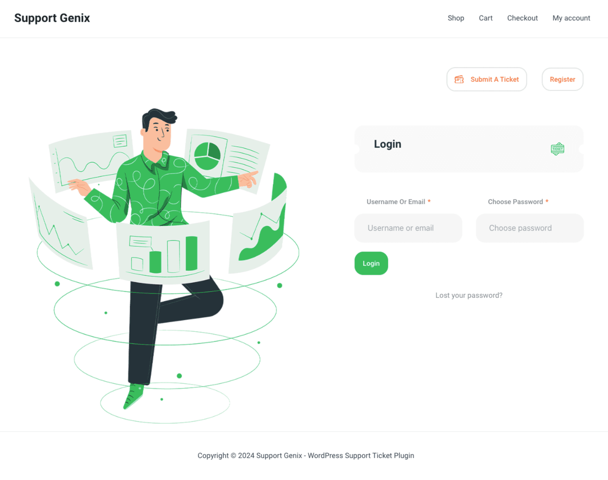 How to Use Shortcode for Ticket Page - Support Genix