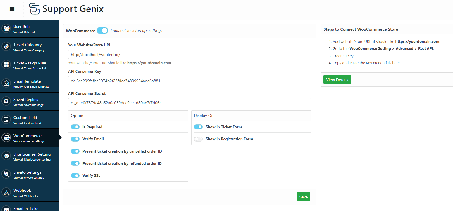 WooCommerce Integration - Support Genix